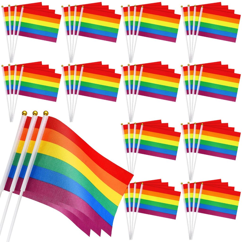 lgbtq ธงมินิธงสายรุ้งเทศกาลความภาคภูมิใจ100pcs | Shopee Thailand