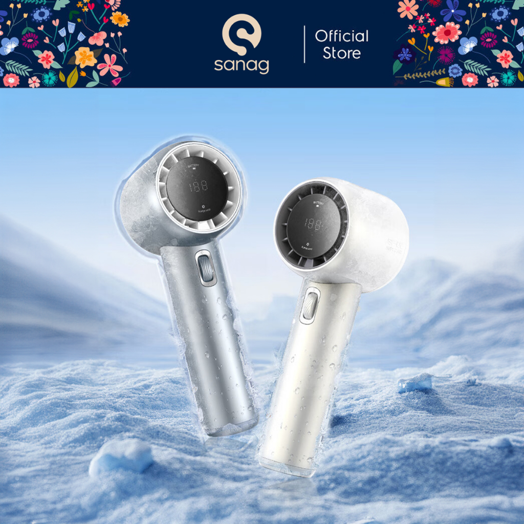 SANAG Handheld Fan ปรับได้199ระดับ พัดลมขนาดเล็กแบบพกพา 5200mAh อลูมิเนียมทั้งตัว | Shopee Thailand