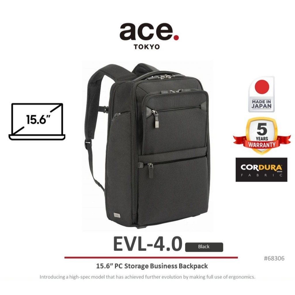 ace. EVL-4.0 15.6” PC Storage Business Backpack (ACE 68307-01) กระเป๋าเป้ สะพายหลัง | Shopee ...
