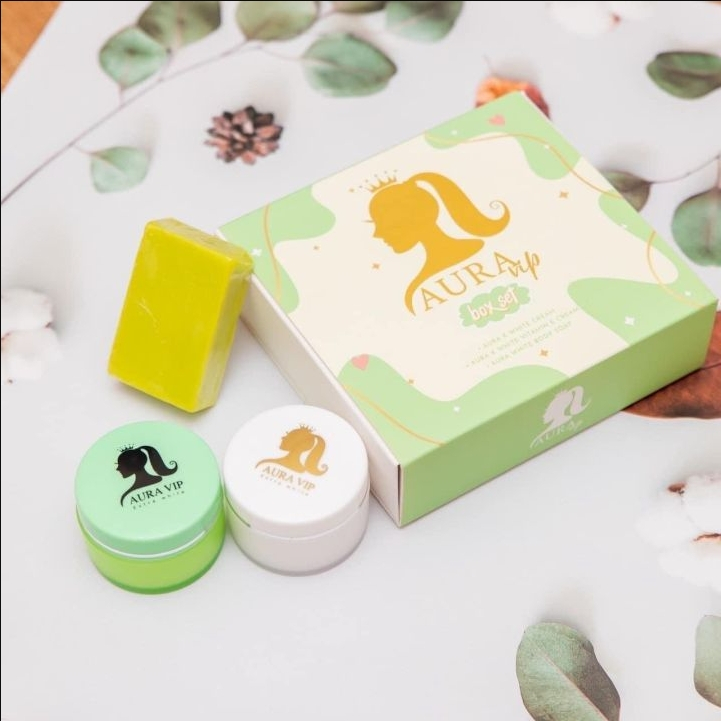 AURA VIP BOX SET ออร่าวีไอพี 1 เซ็ท มีครีม2 กระปุก แถมสบู่ 1 ก้อน | Shopee Thailand
