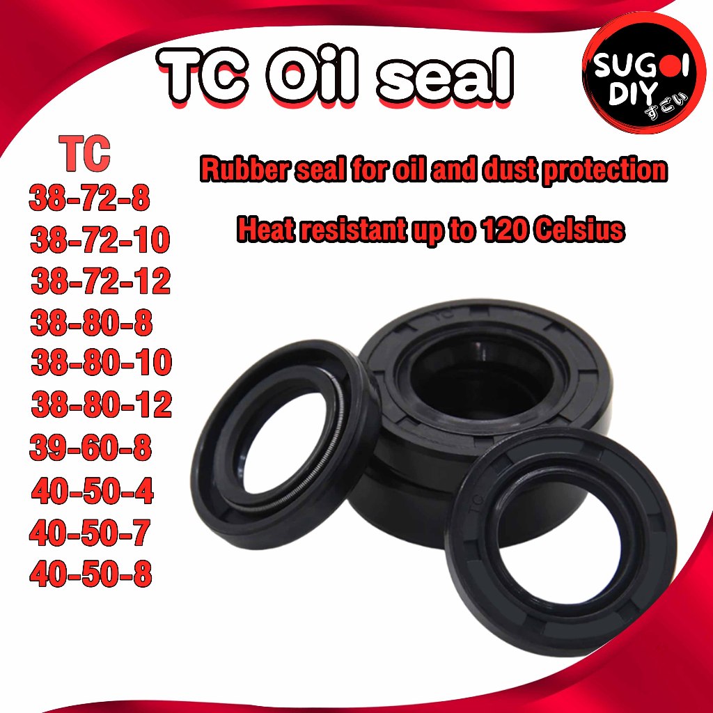Oil seal ซีลยาง TC38-72-8 38-72-10 38-72-12 38-80-8 38-80-10 38-80-12 ...