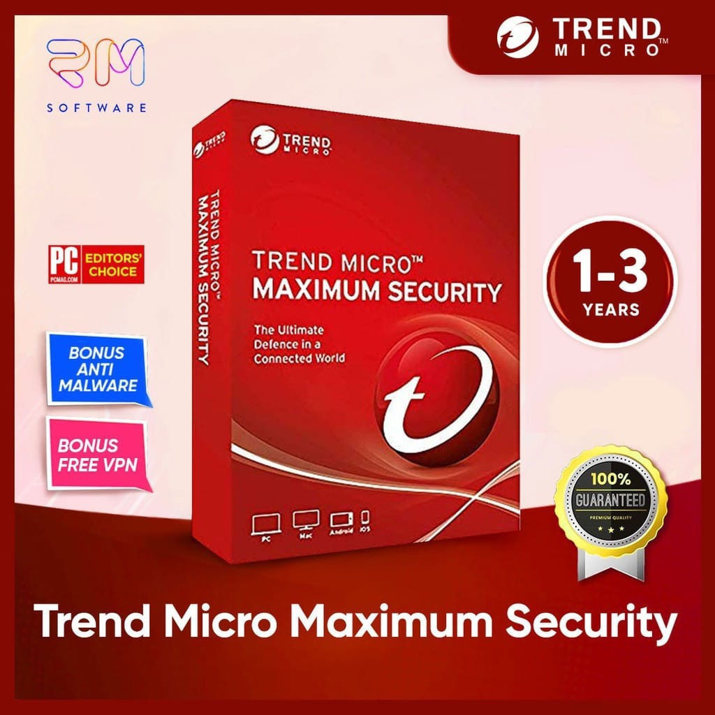 Trend Micro Maximum Security Antivirus | 1 to 3 ปี 1 to 5 PC | ORIGINAL ...