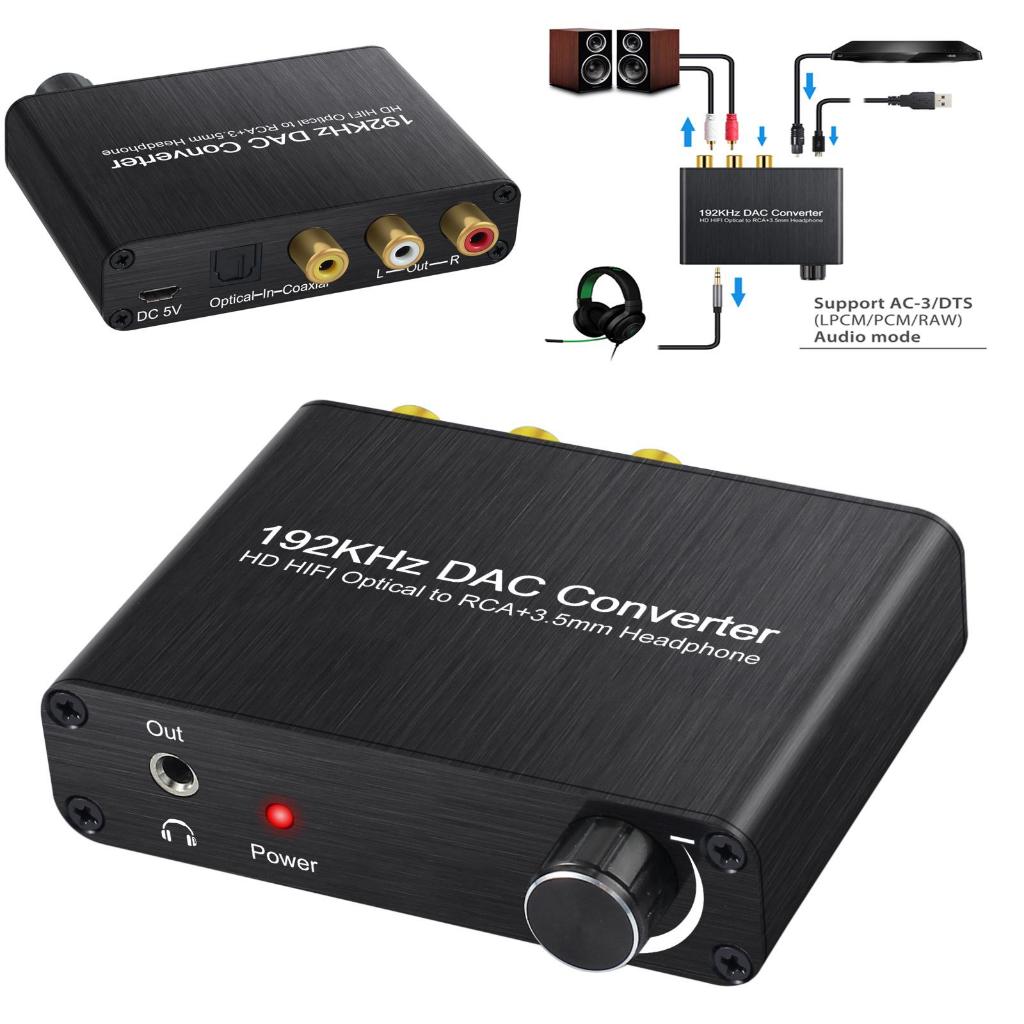 192kHz DAC 5.1CH Audio Decoder converter Adapter For Dolby DTS AC3 to 2 ...