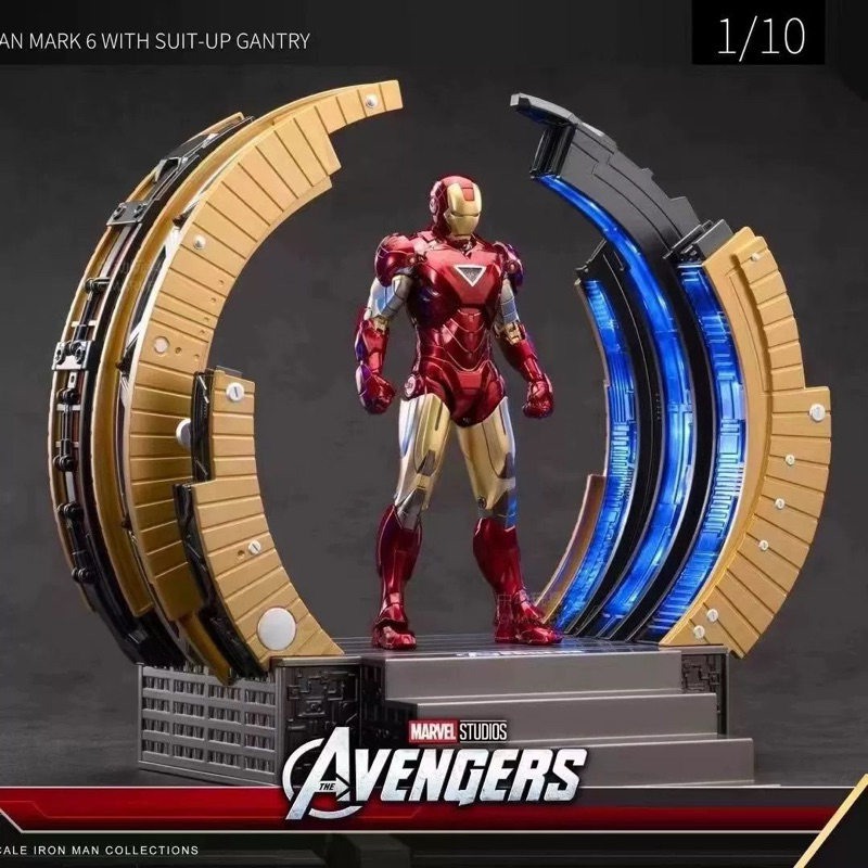 ZD TOYS IRON MAN MK6 Mk 6 SUIT-UP GANTRY 1/10 Action Figure 18 cm ...