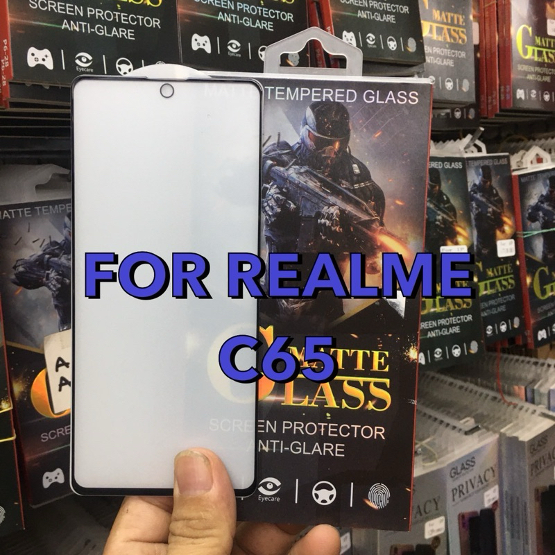 ฟิล์มกระจกเต็มจอ(แบบด้าน) รุ่น RealmeC65ป้องกันรอยนิ้วมือ ถนอมสายตา ...