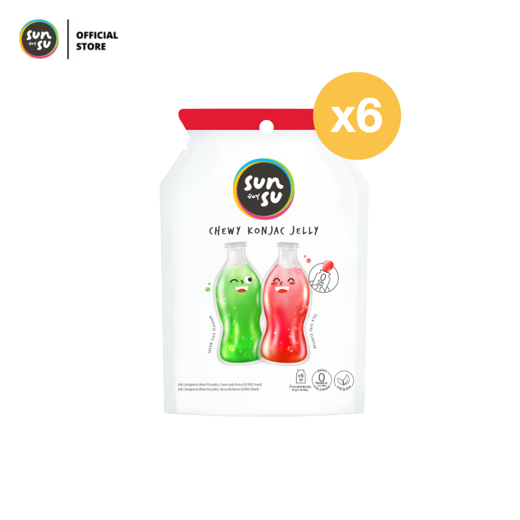 (แพ็ก 6) Sunsu ซันซุ เยลลี่ผสมบุก 0 แคล กลิ่นครีมโซดาและสละโซดา | Shopee Thailand