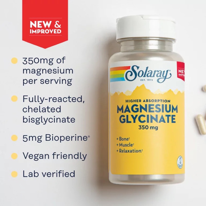 Solaray, High Absorption Magnesium Glycinate 350 mg 120 vegcaps ...