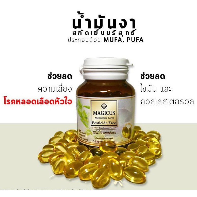Magicus Sesamina Col เซซามิน่า โคล น้ำมันงาสกัดเย็นบริสุทธิ์ 60 แคปซูล ...