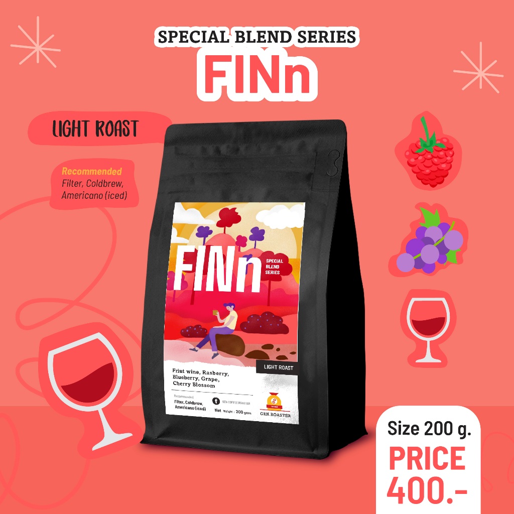 genroaster เมล็ดกาแฟคั่วอ่อน RASPBERRY FINN Special blend 200 g ...