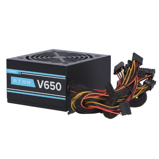 POWER SUPPLY (อุปกรณ์จ่ายไฟ) ANTEC ATOM V650 - 650W (BLACK) (ATX ...