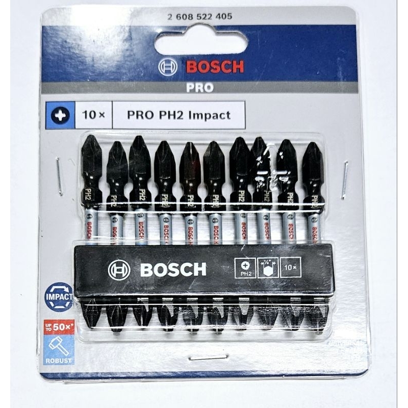 BOSCH ราคาต่อ1 แพ็ค ดอกไขควงกระแทก PH2 ยาว 65MM 2608522405 | Shopee ...
