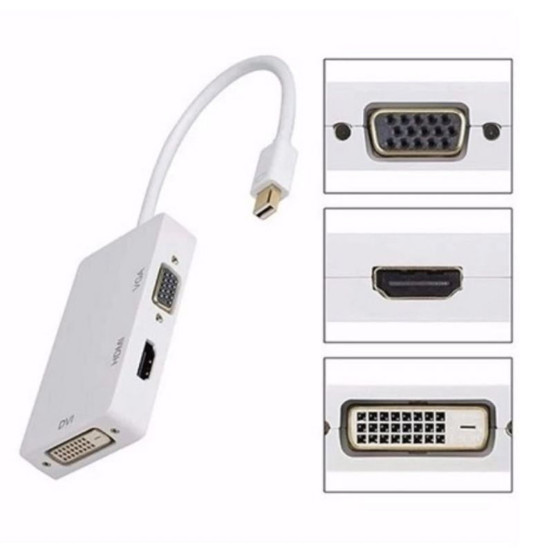 Mini Display Port (DP) To VGA / HDMI / DVI 3 in 1 | Shopee Thailand