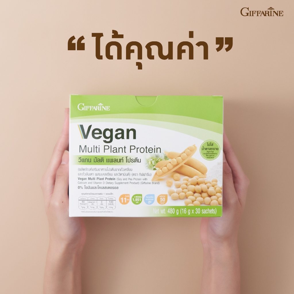 โปรตีนพืช โปรตีนกิฟฟารีน วีแกน มัลติ แพลนท์ โปรตีน กิฟฟารีน Vegan Multi Plant Protein Giffarine ...