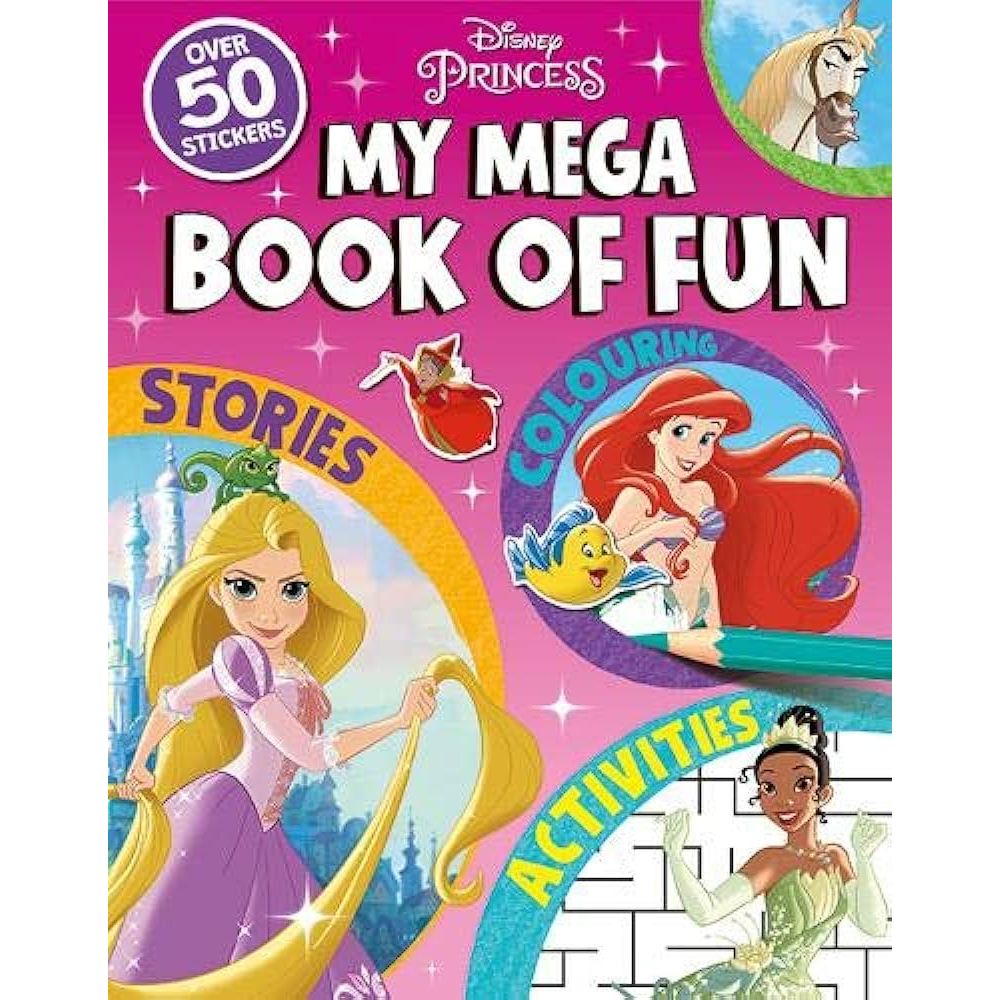 Disney Princess : My Mega Book of Fun หนังสือเด็ก สติ๊กเกอร์ ระบายสี ...