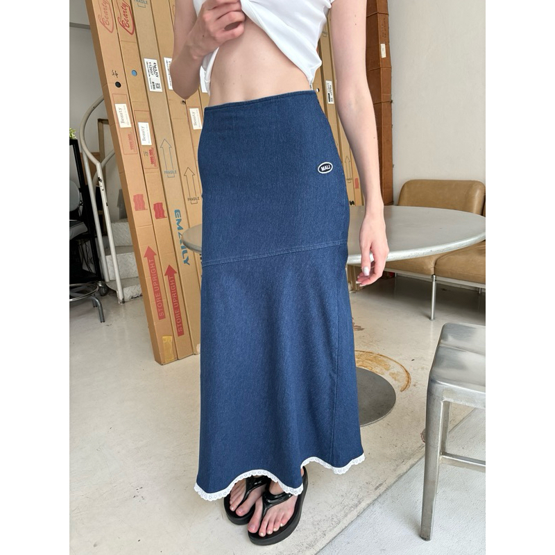 Gabby long skirt กระโปรงยีนส์ผ้ายืด | Shopee Thailand