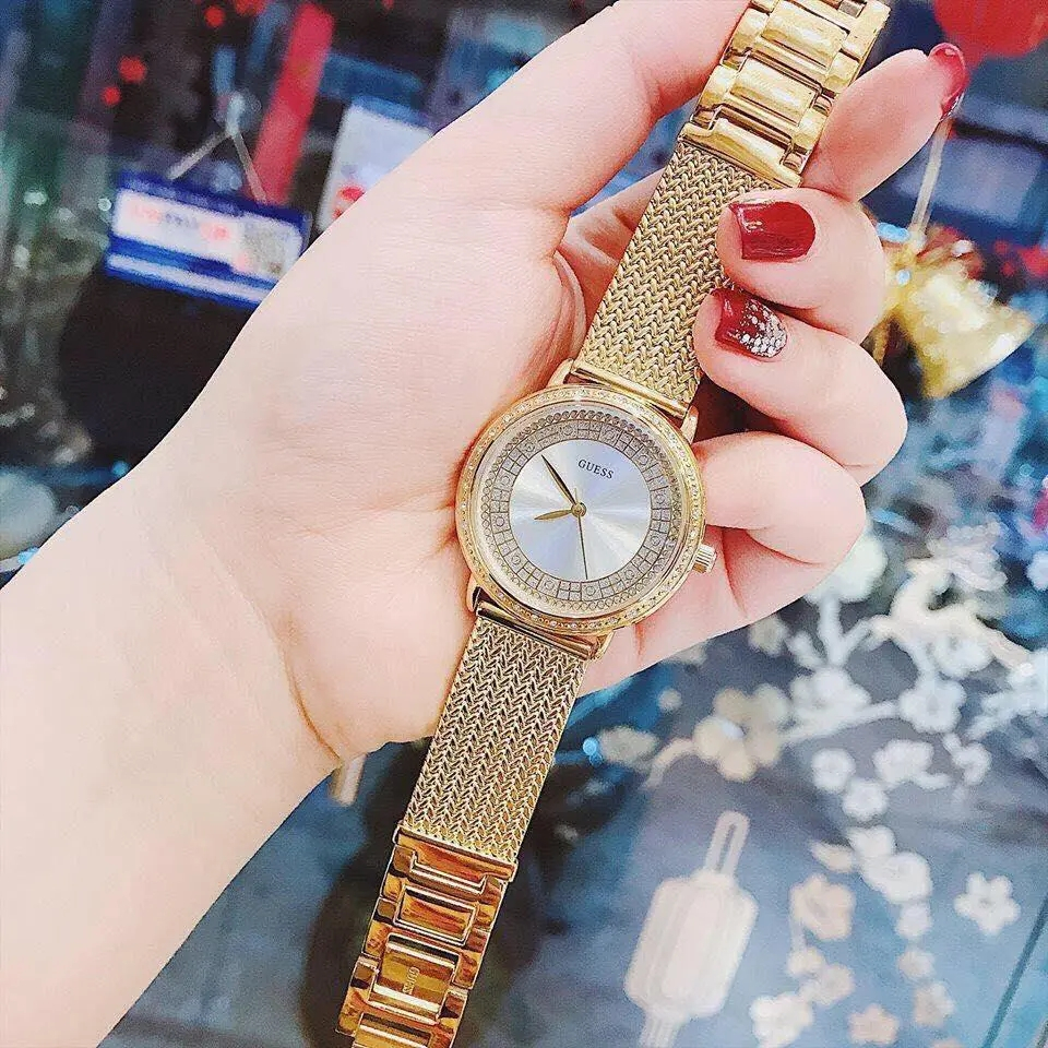 นาฬิกาพร้อมส่งไคะ F.A ของแท้100%GUESS Diamond Braided Milan Women's ...