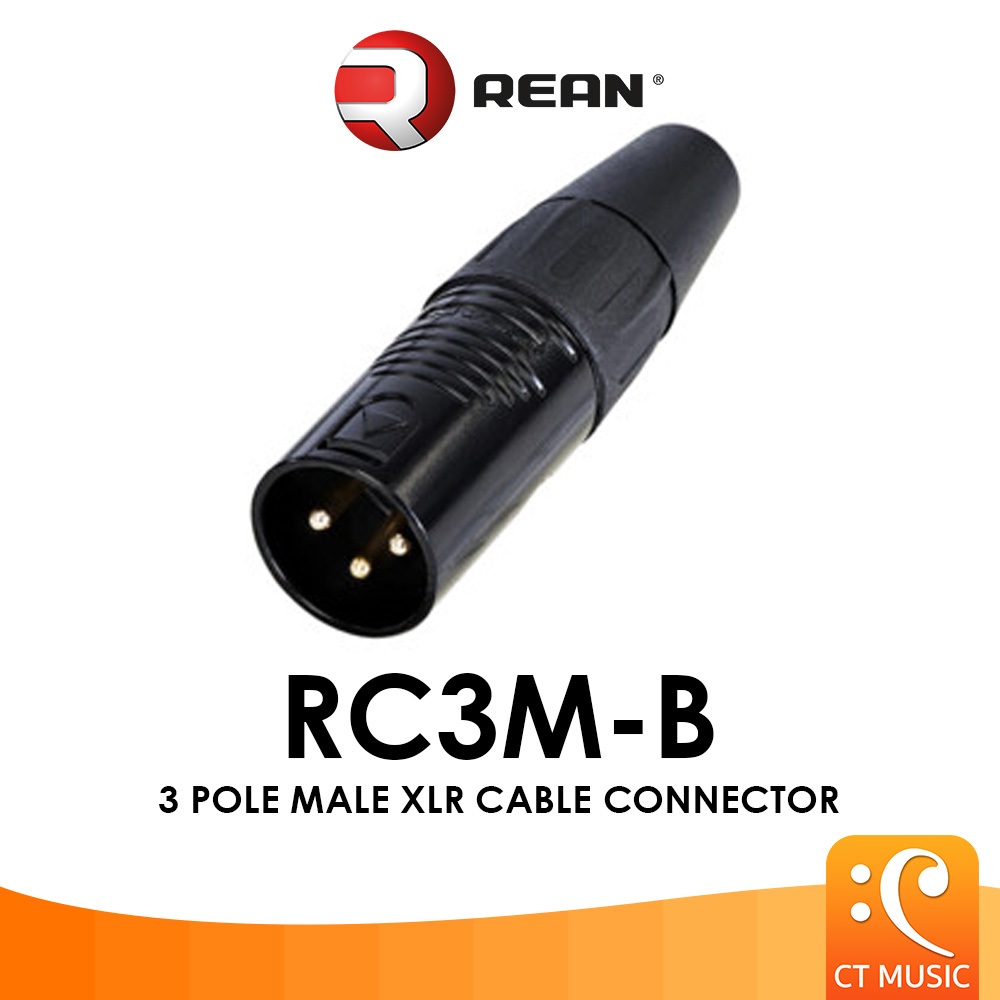 Rean RC3M-B 3 Pole Male XLR Cable Connector RC3MB | Shopee Thailand