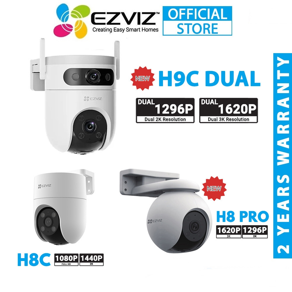 ⚡️กล้องวงจรปิดไร้สาย⚡️EZVIZ รุ่น C8C / H8C / H9C / C8PF / C8W / H90 2MP ...