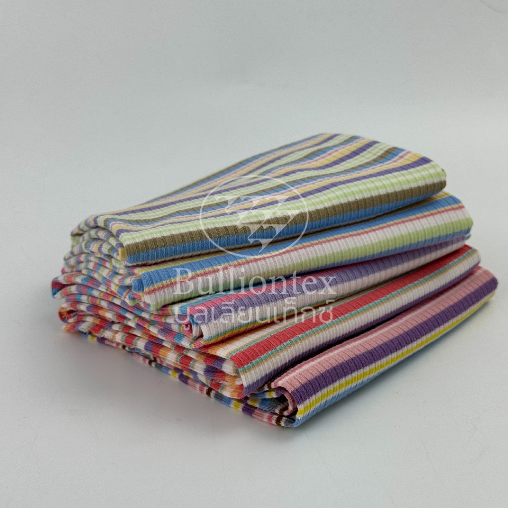 ผ้าร่องโกลเด้น สไตร์ท Golden Rib Stripe เนื้อเนียนนุ่ม ยืดได้เยอะ ใส่สบาย ระบายอากาศได้ดี ขนาด 1 ...