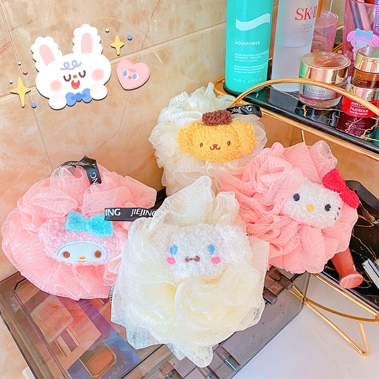 ใยขัดตัว ติดตุ๊กตาSanrio ใยขัดตัวรูปการ์ตูน ใยทำความสะอาดผิว แบบชิ้น ...