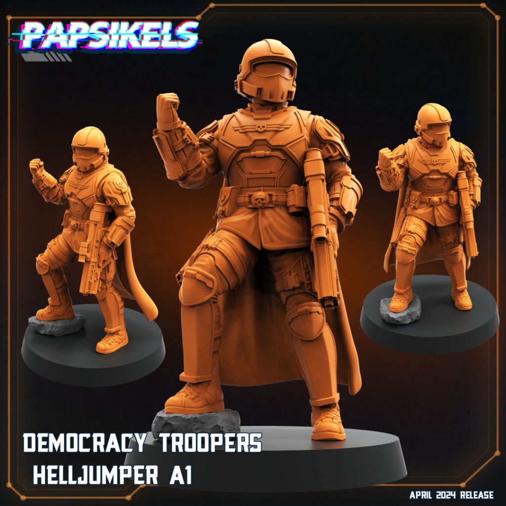 Helljumper A1 - Democracy Troopers - Humanoid Human / 32mm scale 3D ...