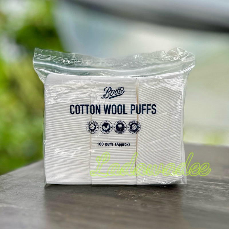 Boots Cotton Wool Puffs บู๊ทส์ คอทเทิน วูล พัฟส์ สำลีบู๊ทส์ 160 แผ่น ...