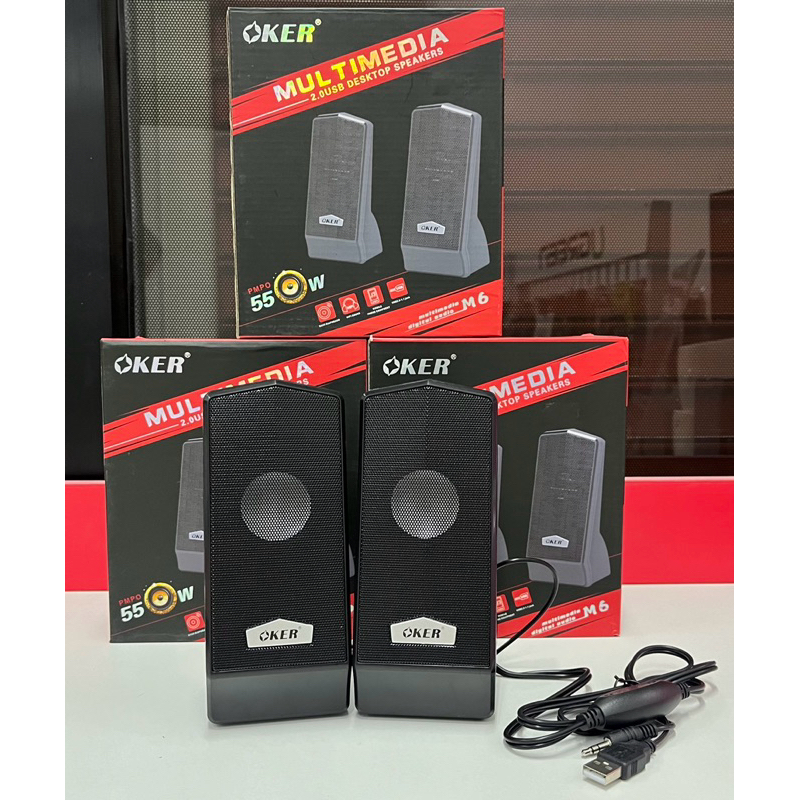 SALE!! ลำโพง Oker รุ่น M6 Multimedia 2.0 USB Desktop Speaker | Shopee Thailand