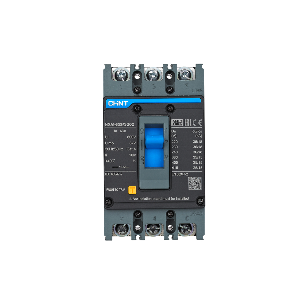 CHINT โมลด์เคสเซอร์กิตเบรกเกอร์ (MCCB) รุ่น NXM-63S/3300 63AF (25kA) พิกัดไฟ 20A - 63A | Shopee ...