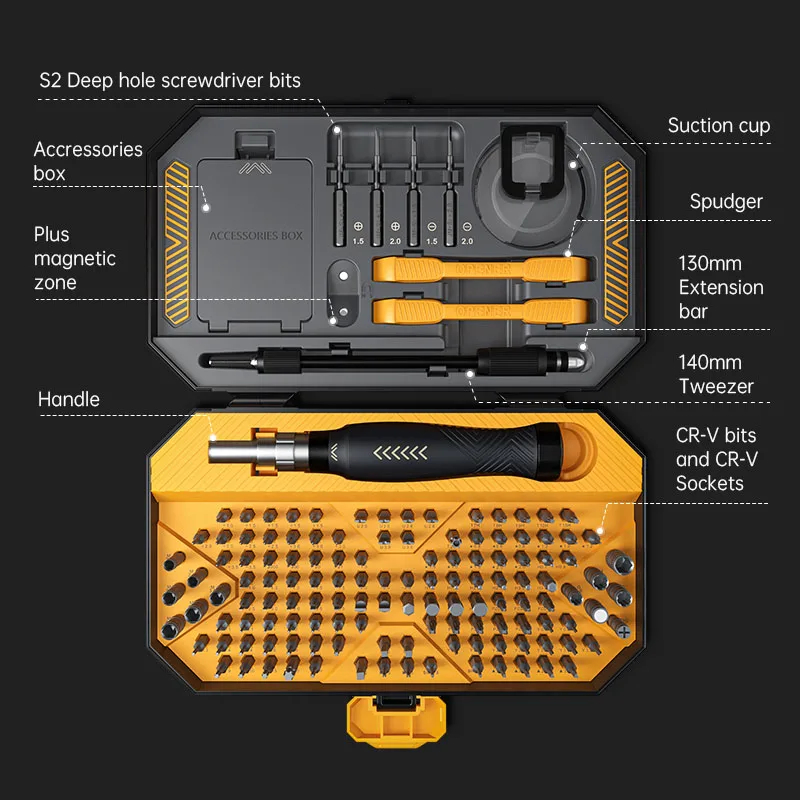 JAKEMY JM-8183 Precision Screwdriver Toolbox 145 in 1 With Accessories ...