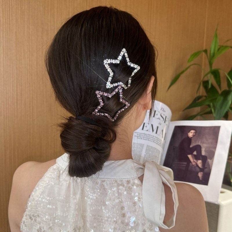 HSG57 กิ๊บติดผมรูปดาวติดเพชรทั้งดวง กิ๊บใหญ่รูปดาวขนาด5เซ็น ติดเพชรโดด ...