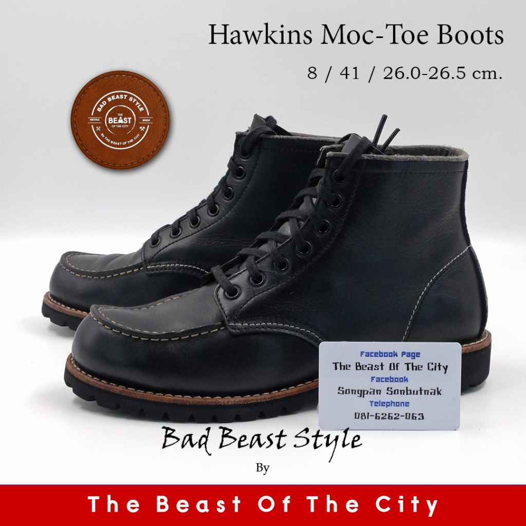 Hawkins Moc-Toe Boots (26.0-26.5) | Shopee Thailand