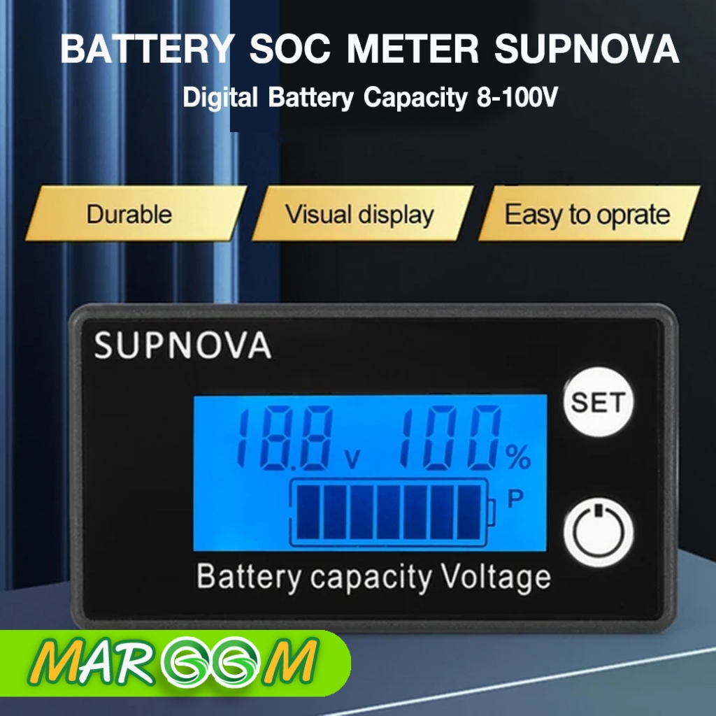 BATTERY SOC METER SUPNOVA วัดโวลต์ วัดแบตเตอร์รี่ โวลต์มิเตอร์ DC 8V ...