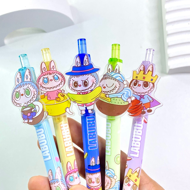 พร้อมส่ง *คละลาย* Labubu ปากกาลาบูบู้ ปากกาหมึกเจลน้ำเงิน | Shopee Thailand