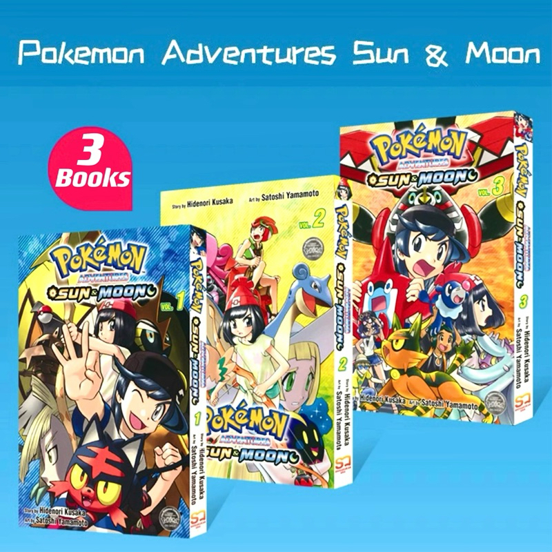 Pokemon Adventures Sun Moon Comic Books Set Vol.1-3 (3 Books Set) ,Ages ...