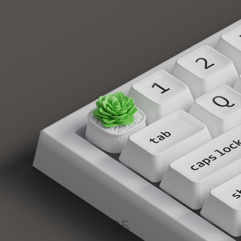 (พร้อมส่ง) (35) คีย์แคปกระบองเพชร "กุหลาบหิน" ปุ่มคีย์บอร์ด แต่ง ...