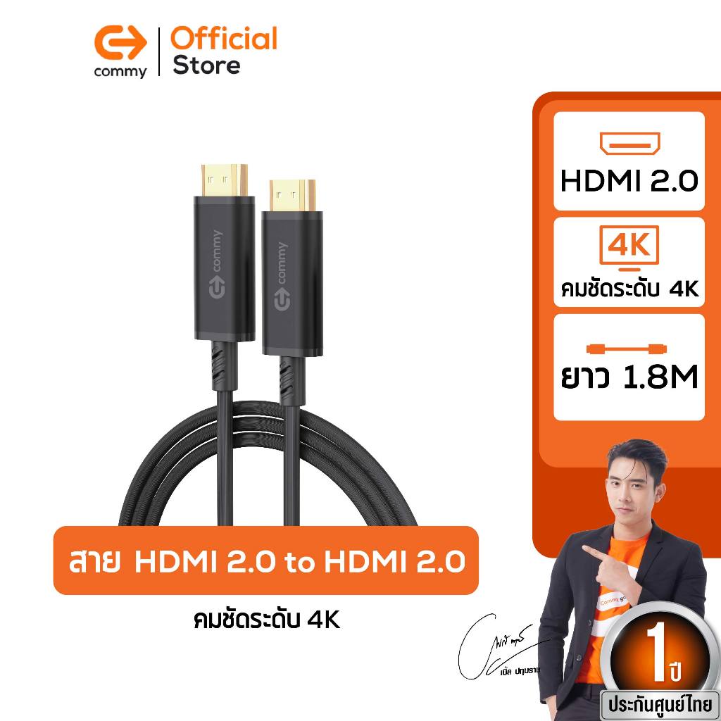 Commy สาย HDMI คมชัดระดับ 4K HDMI 2.0 ความเร็วสูง สําหรับ PC TV Laptop ...
