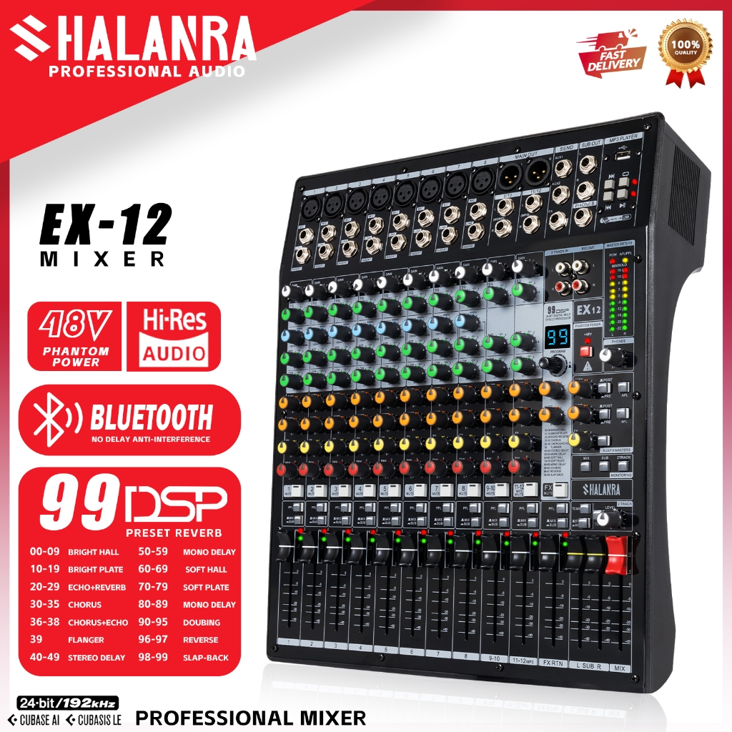 EX12 12 Channel Mixer Mixer พร้อม Recording Mixer Professional Mixer ...