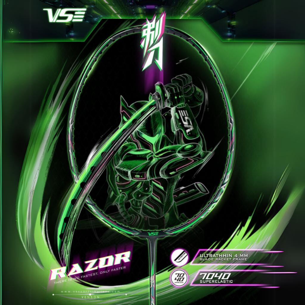 VENSON ไม้แบดมินตัน VS รุ่น Razor (เขียว) ฟรี! เอ็น/ซอง/ที่พันด้าม ...