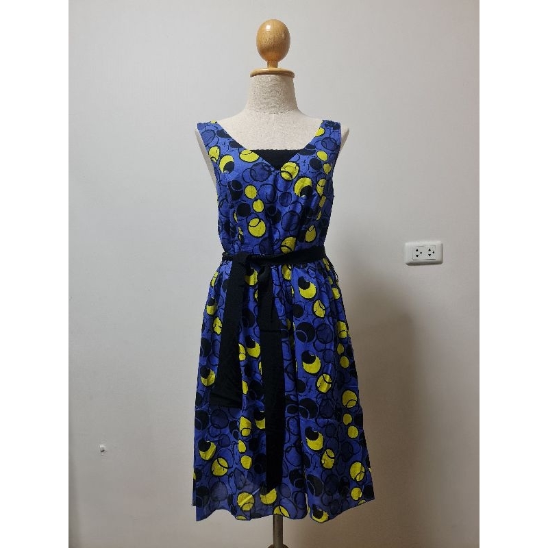 เดรสพิมพ์ลายสายเดี่ยว mac & jac น่ารักมาก มีสายผูกเอว ซิปข้าง มีซับใน ...