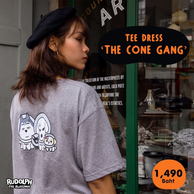 Mimi เดรสผ้ายืด The cone gang เดรสความยาวระดับกลาง เทา A9XTGY | Shopee ...