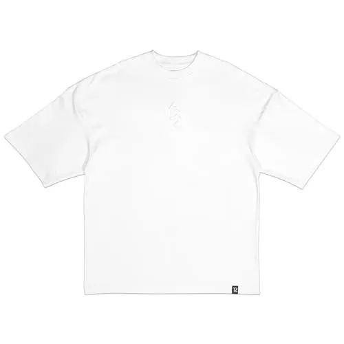 TZ M-BOSSED LOGO OVERSIZED TEE - WHITE | Shopee Thailand