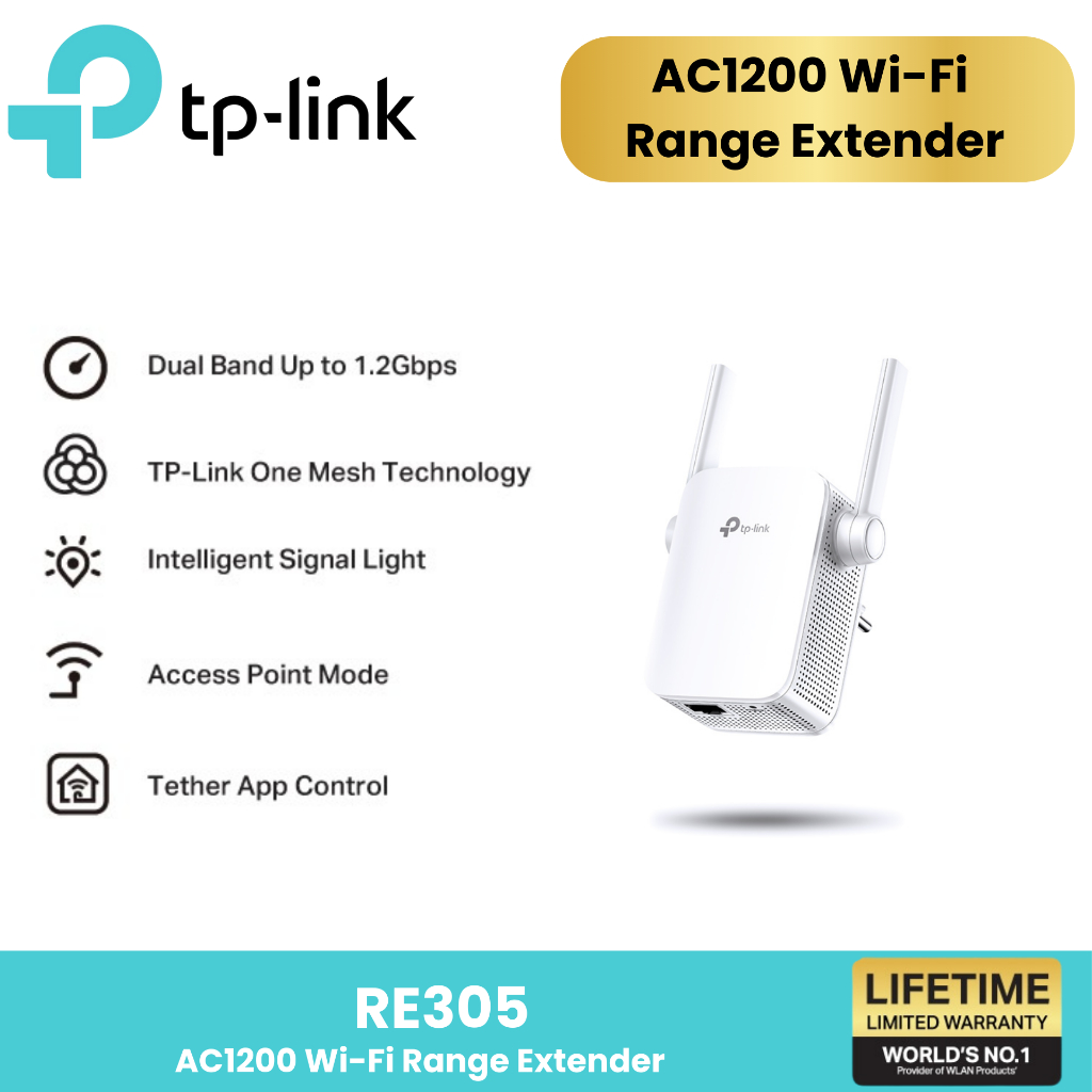 TP-Link RE305 AC1200 WiFi Repeater อุปกรณ์ขยายสัญญาณ ( Wi-Fi Range ...