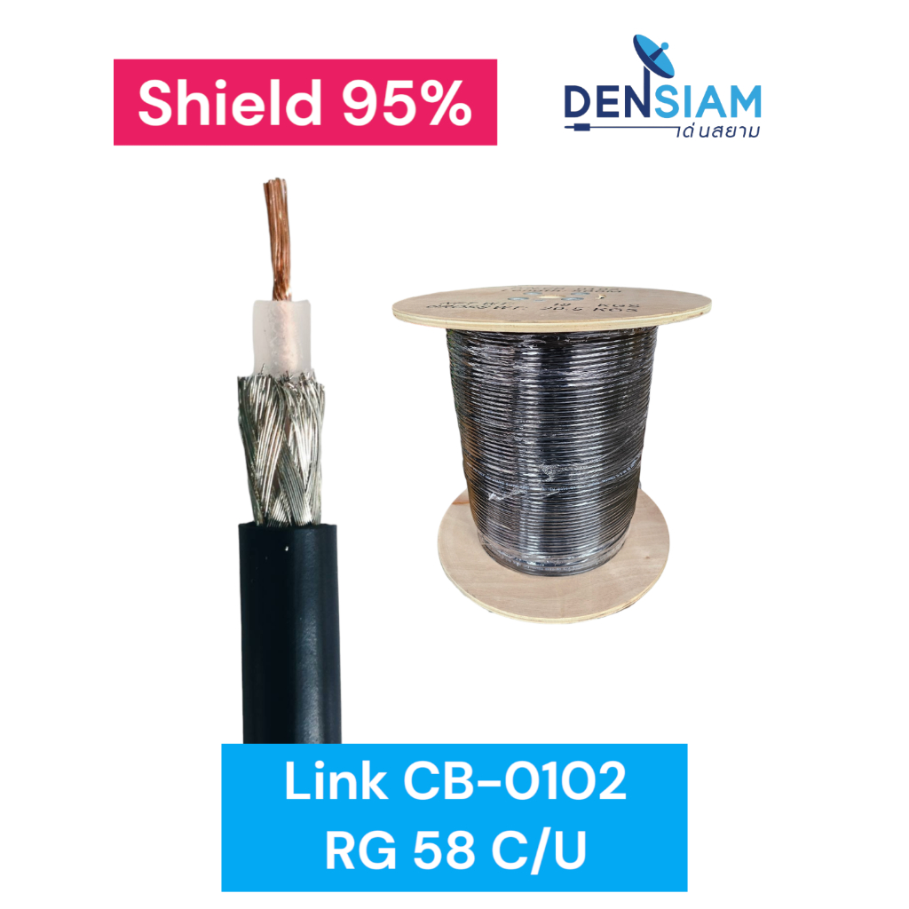 สั่งปุ๊บ ส่งปั๊บ🚀 Link CB-0102 RG 58 C/U Tinned Copper Shield 95% ความยาวสั่งตัดได้ | Shopee ...