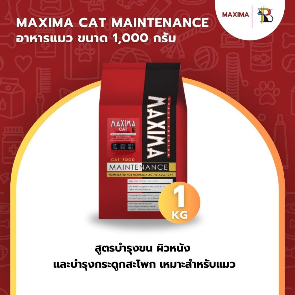 MAXIMA CAT MAINTENANCE 1 KG อาหารสำหรับแมว 1 กก. By Parichad Shop ...