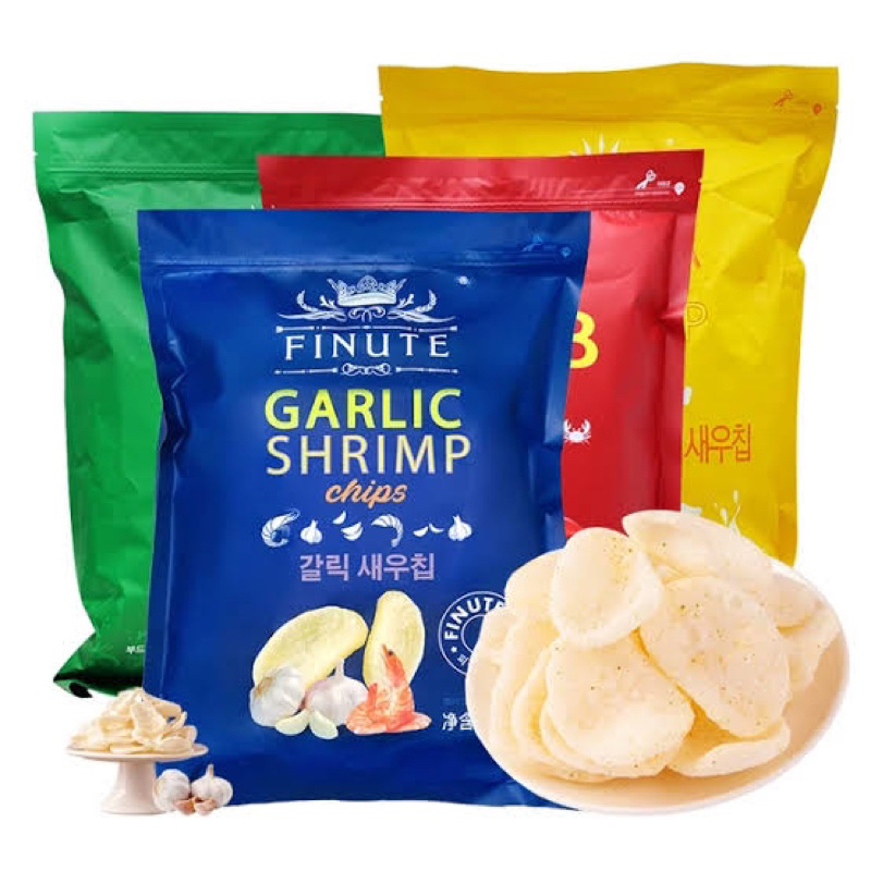 🇰🇷Finute crab shrimp chips/seaweed crunch 200g. จากเกาหลี ข้าวเกรียบ ...