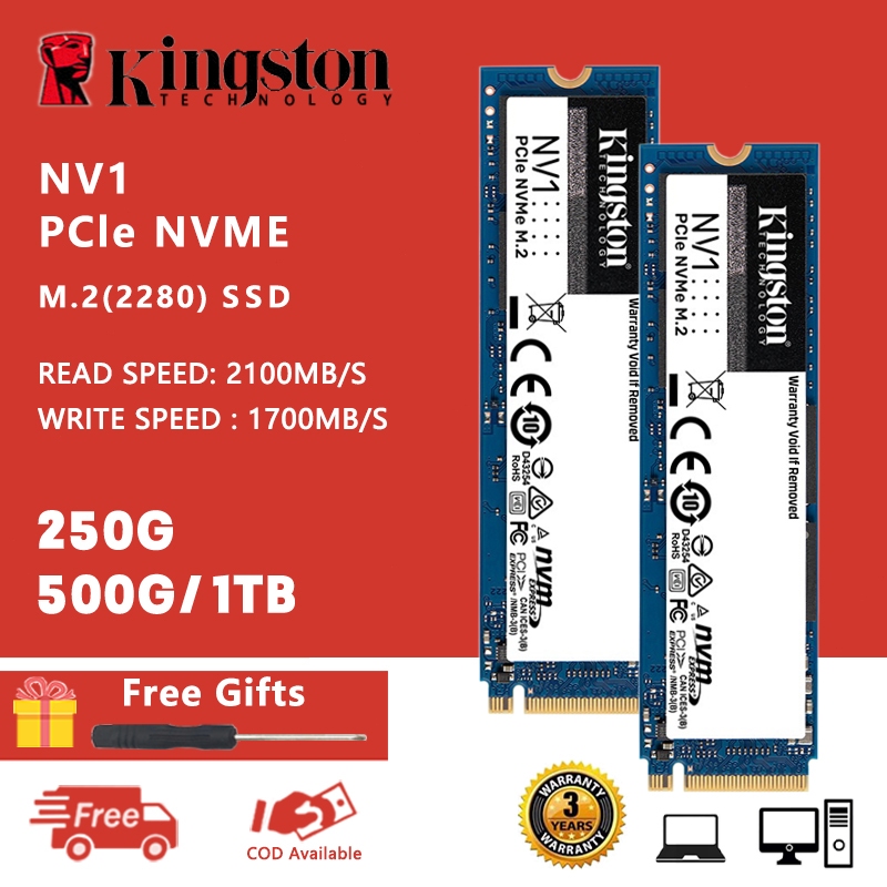 Kingston NV1 M.2 Nvme SSD 250GB 500GB 1TB PcIe 2280 Solid State Hard ...