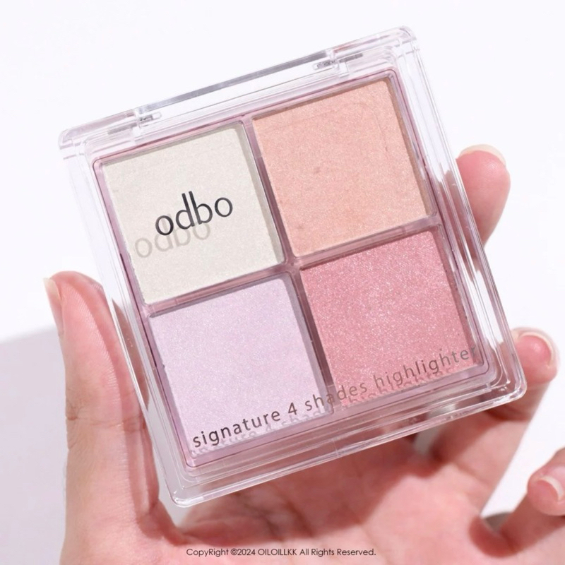 #OD1318 ODBO Signature 4 Shades Blush Hightee โอดีบีโอ โฟร์ เฉด บลัชไฮไลท์ หน้าเงาวาว สีสวย ...