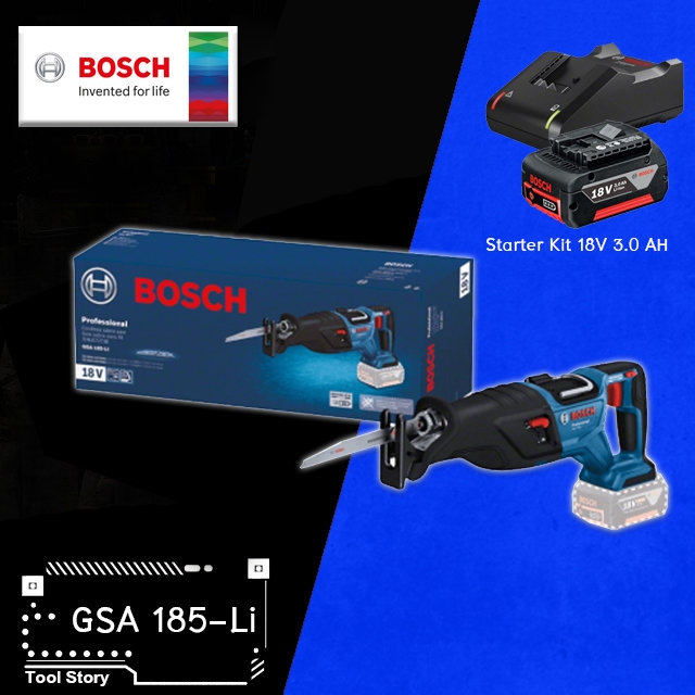 Bosch เลื่อยชักไร้สาย 18V รุ่น GSA 185-LI (ตัวเปล่าไม่แถมแบตและแท่น ...