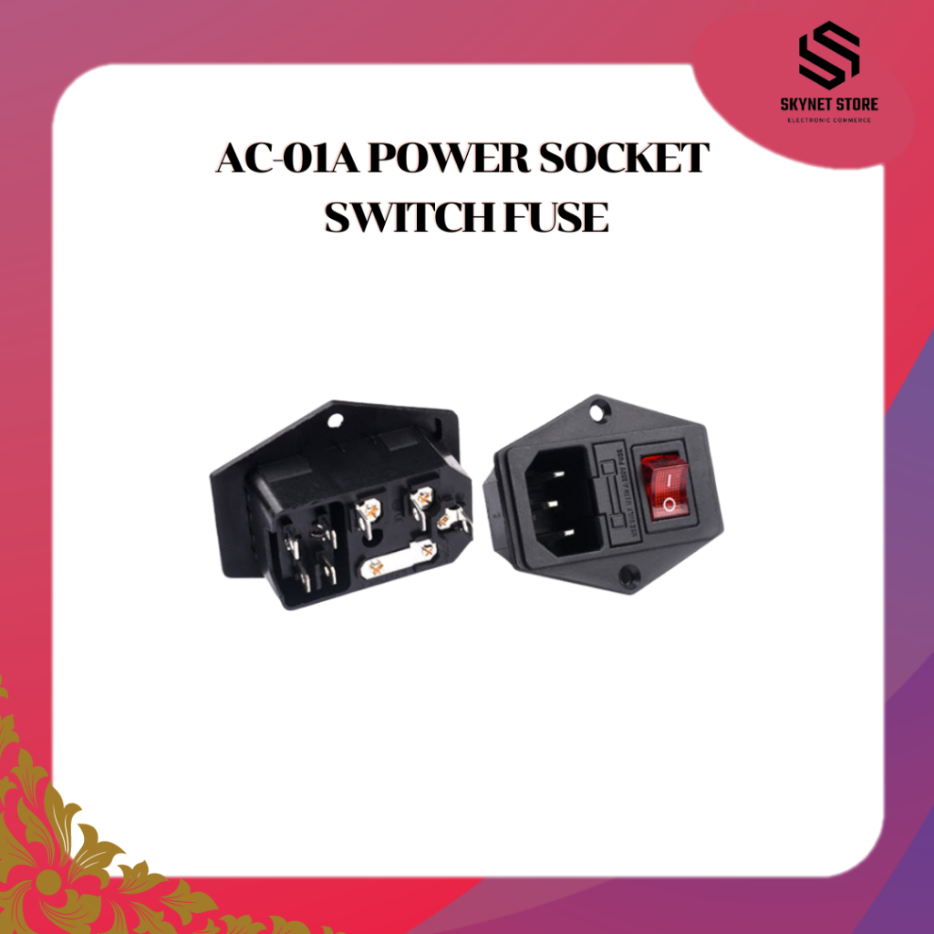 Inlet Module Plug 5A Fuse Switch Male Power Socket 10A 250V 4 Pin ...