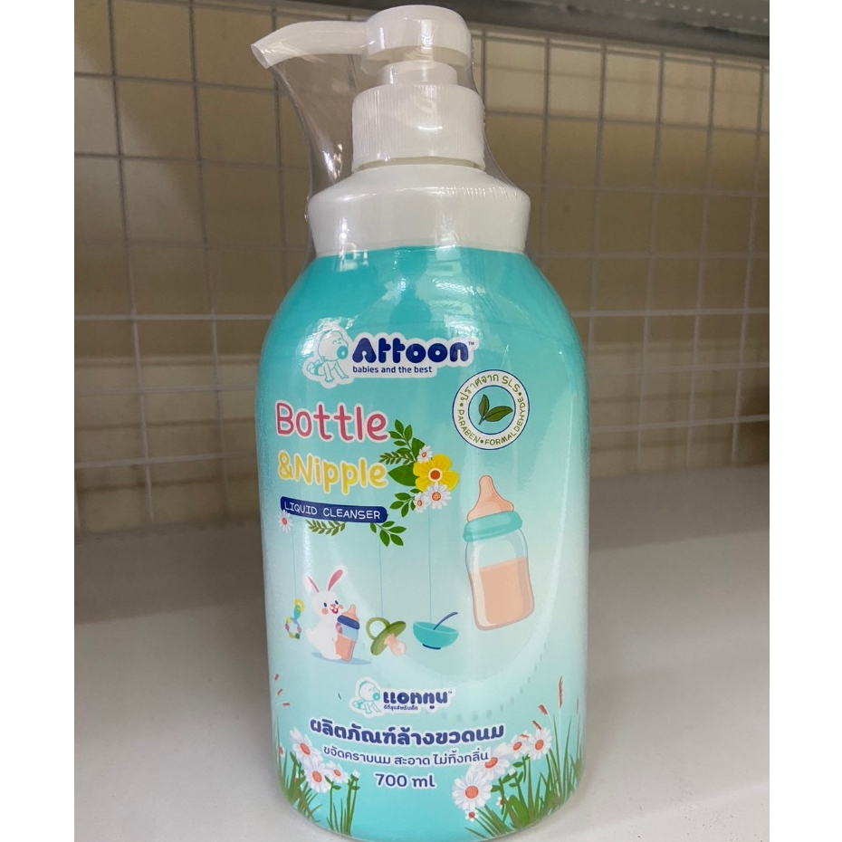 Attoon น้ำยาล้างขวดนม Bottle&Nipple ขนาด 700 ml. (ขวดปั๊ม) / ถุงเติม 800มล. | Shopee Thailand